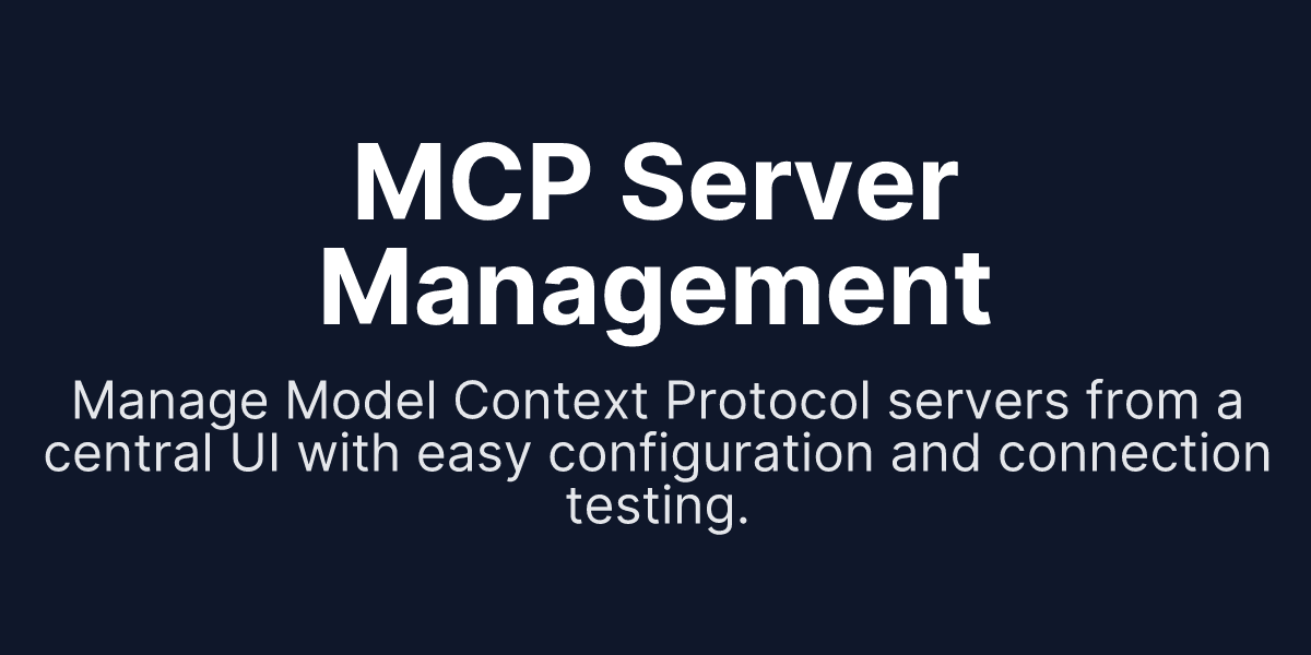 MCP Server Management - Claudia